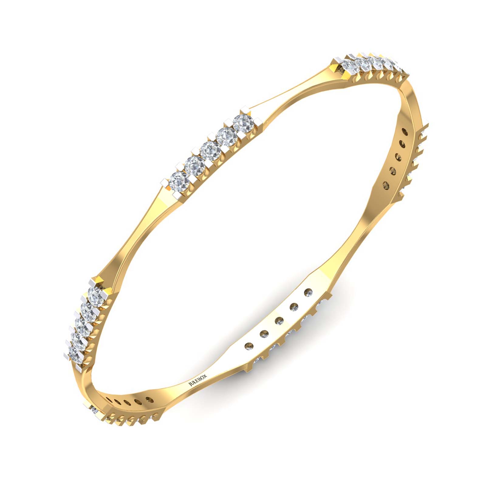 Diamond Gold Bangles - Chateauvince Solitaires
